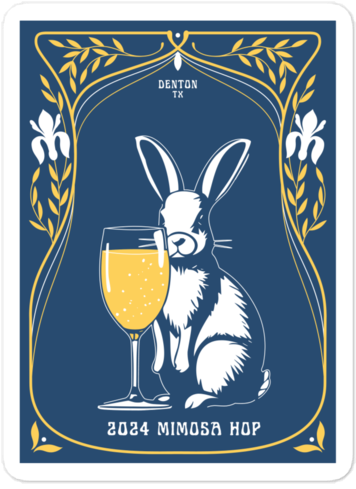 Mimosa Hop 3" x 3" Magnet | Downtown Denton Foundation